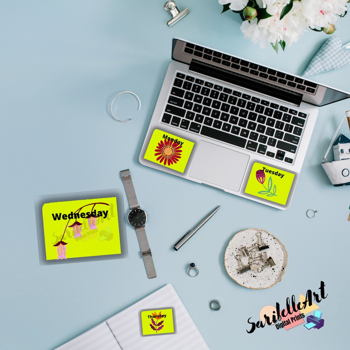 Day of the Week, Printable Stickers, Daily Journal Stickers - Etsy