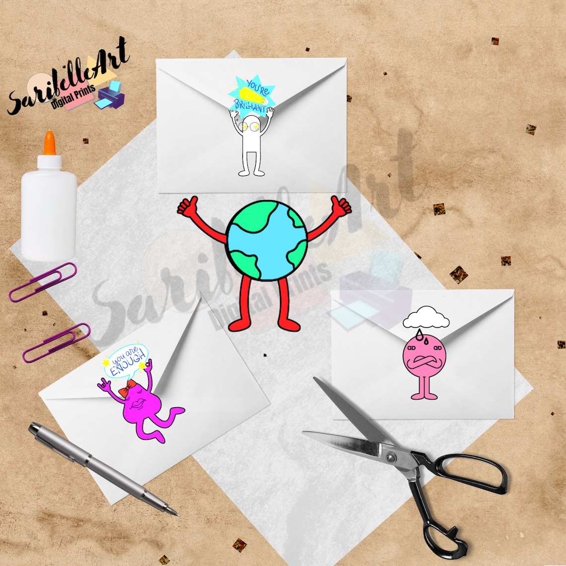 Emoji Printable Stickers Printable Sticker Sheet Print and - Etsy