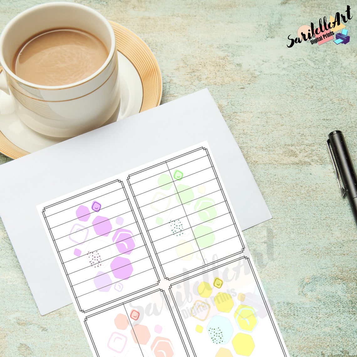 Colorful Mini Writing Paper Printable Stickers, Printable Planner ...