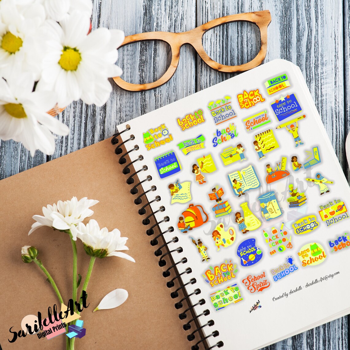 Back to School Printable Stickers Printable Sticker Sheet - Etsy