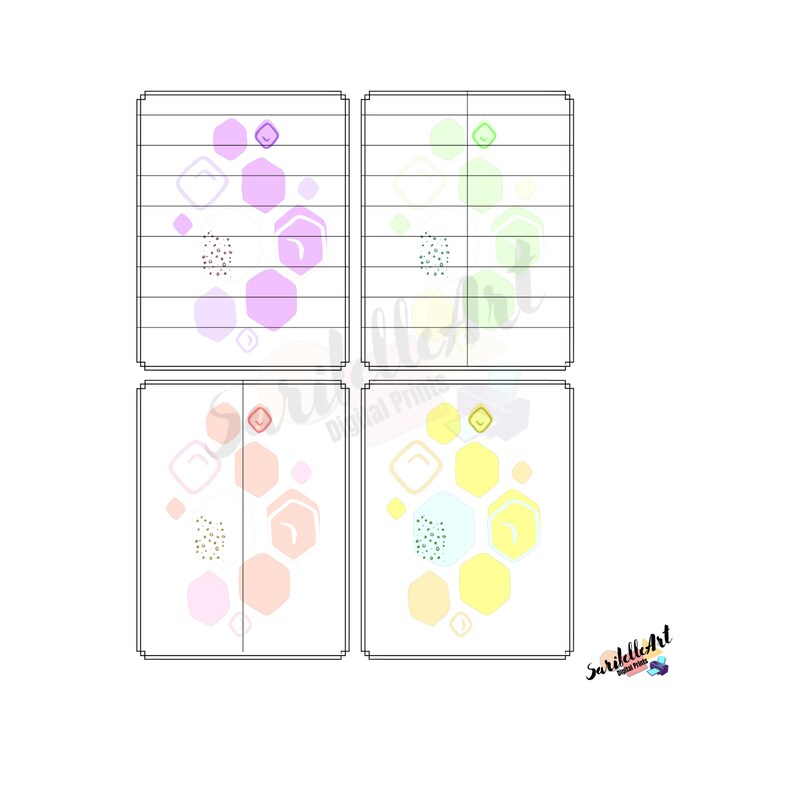 Colorful Mini Writing Paper Printable Stickers, Printable Planner ...