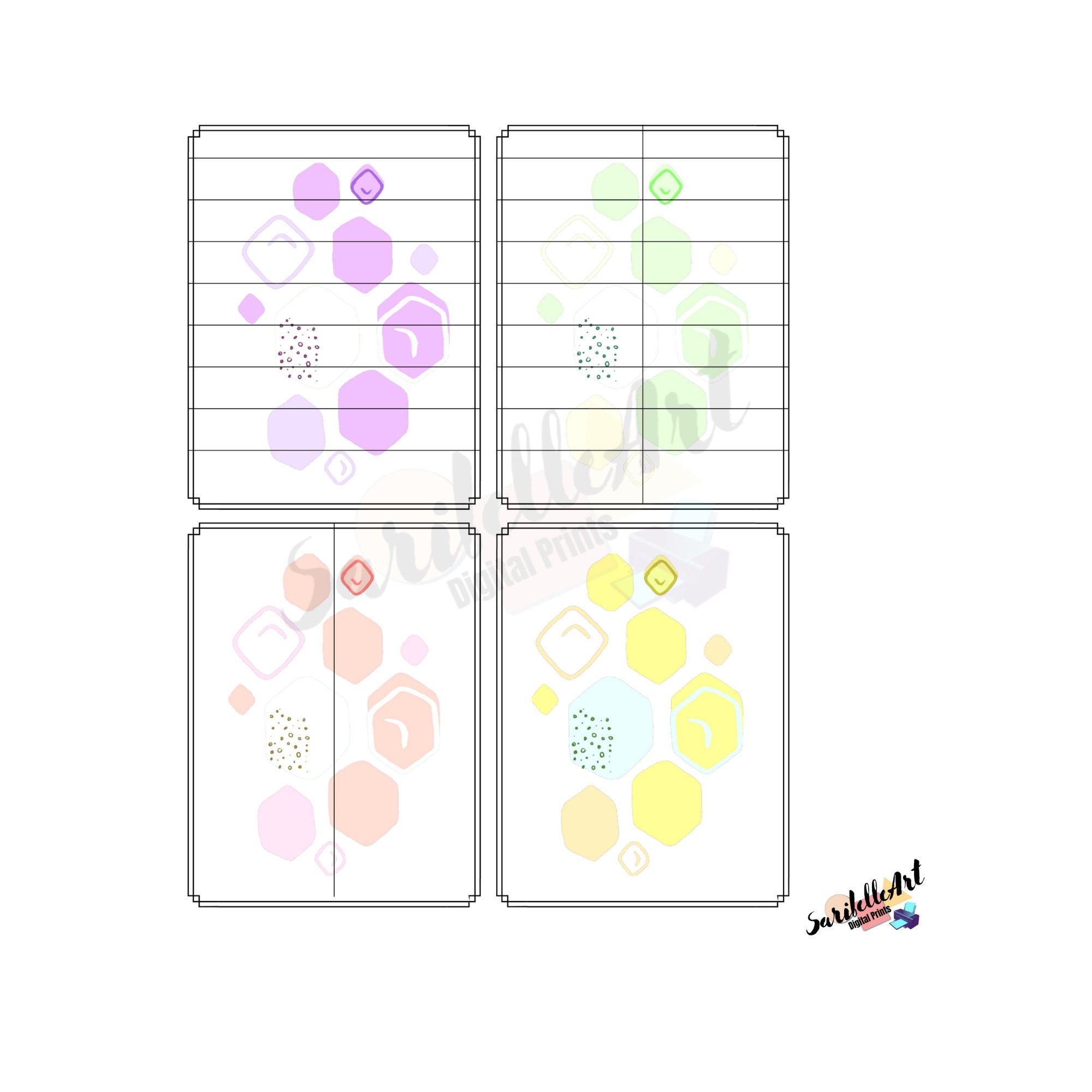 Colorful Mini Writing Paper Printable Stickers, Printable Planner ...