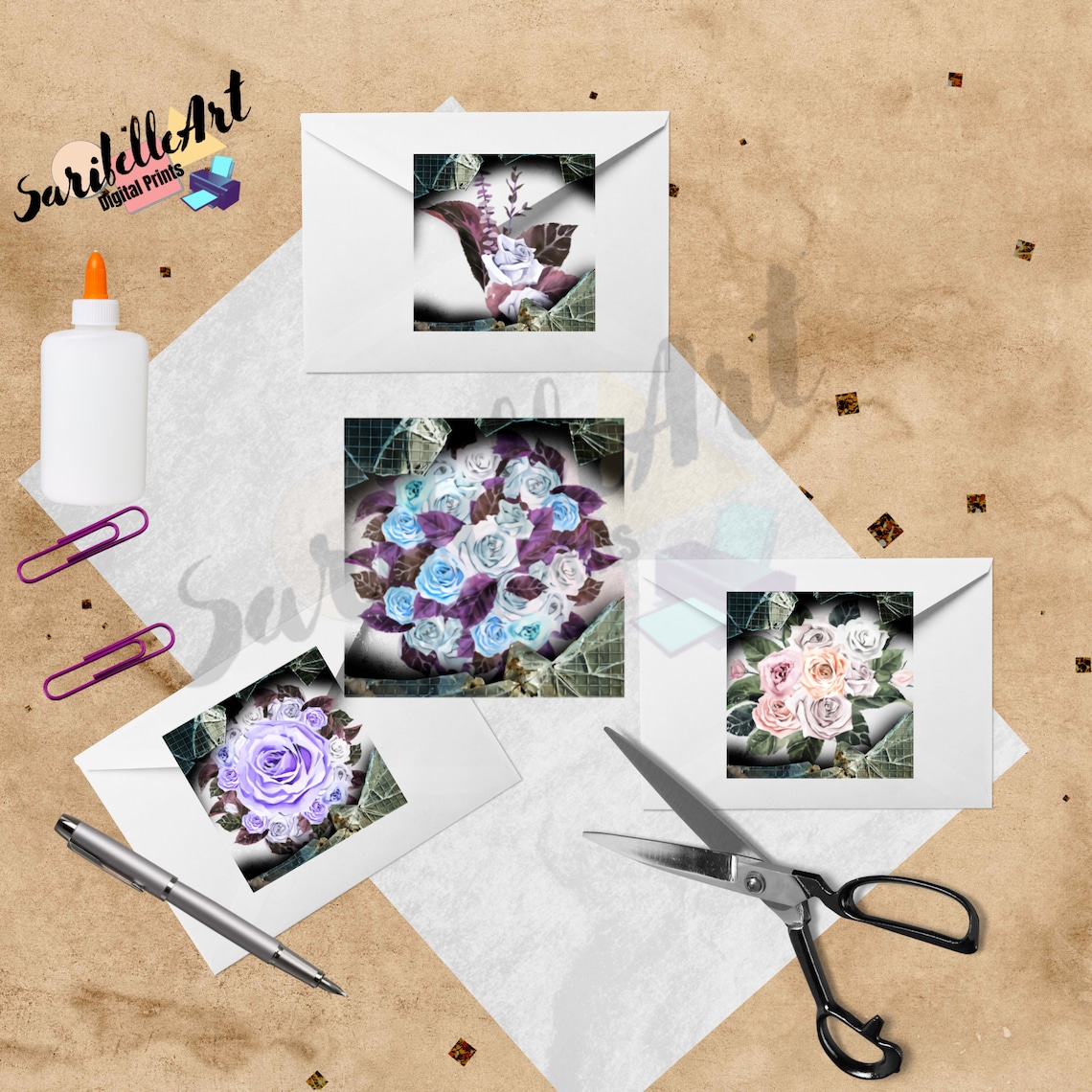 Roses Printable Stickers Printable Sticker Sheet Print and - Etsy