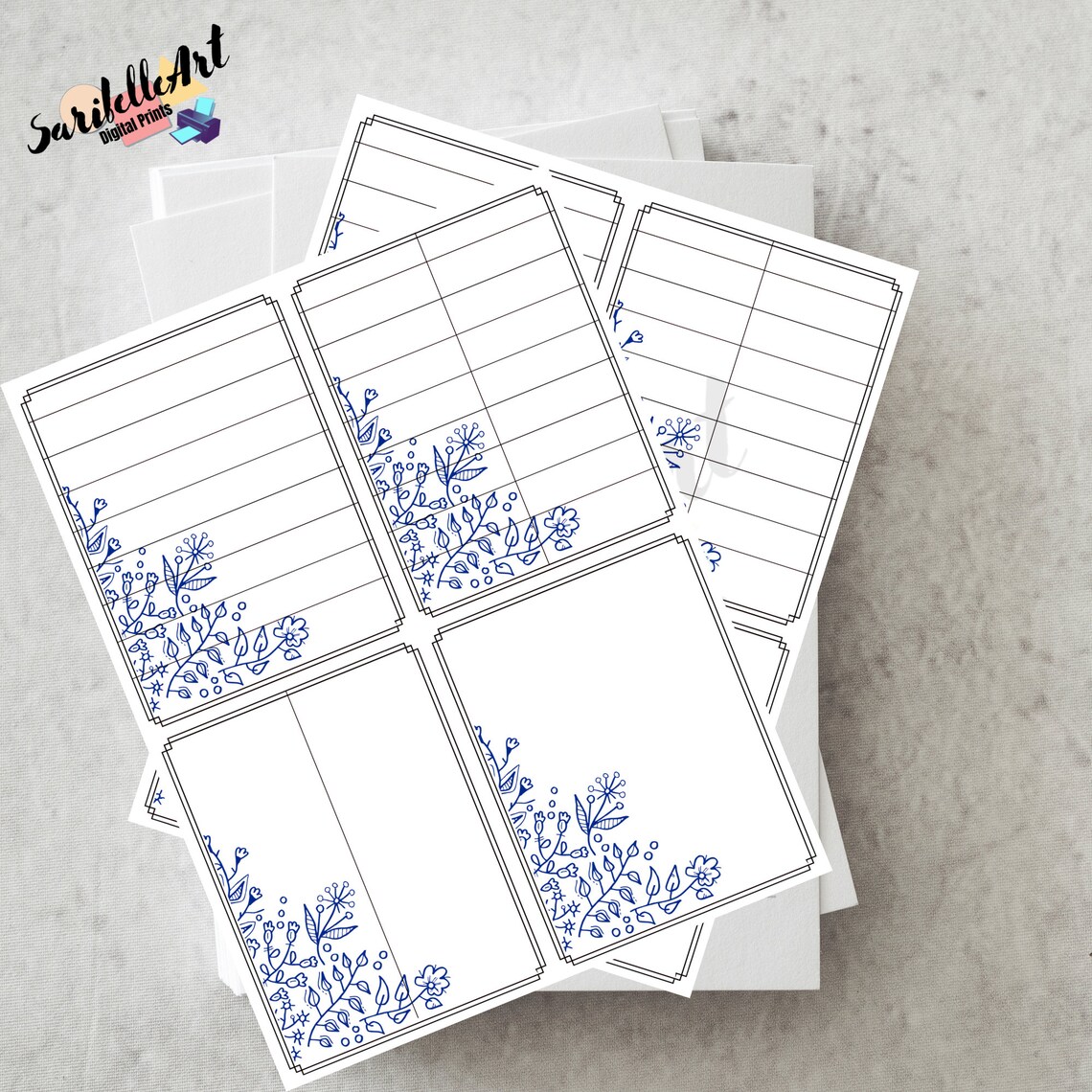 Blue Mini Writing Paper Printable Stickers, Printable Planner Sticker ...