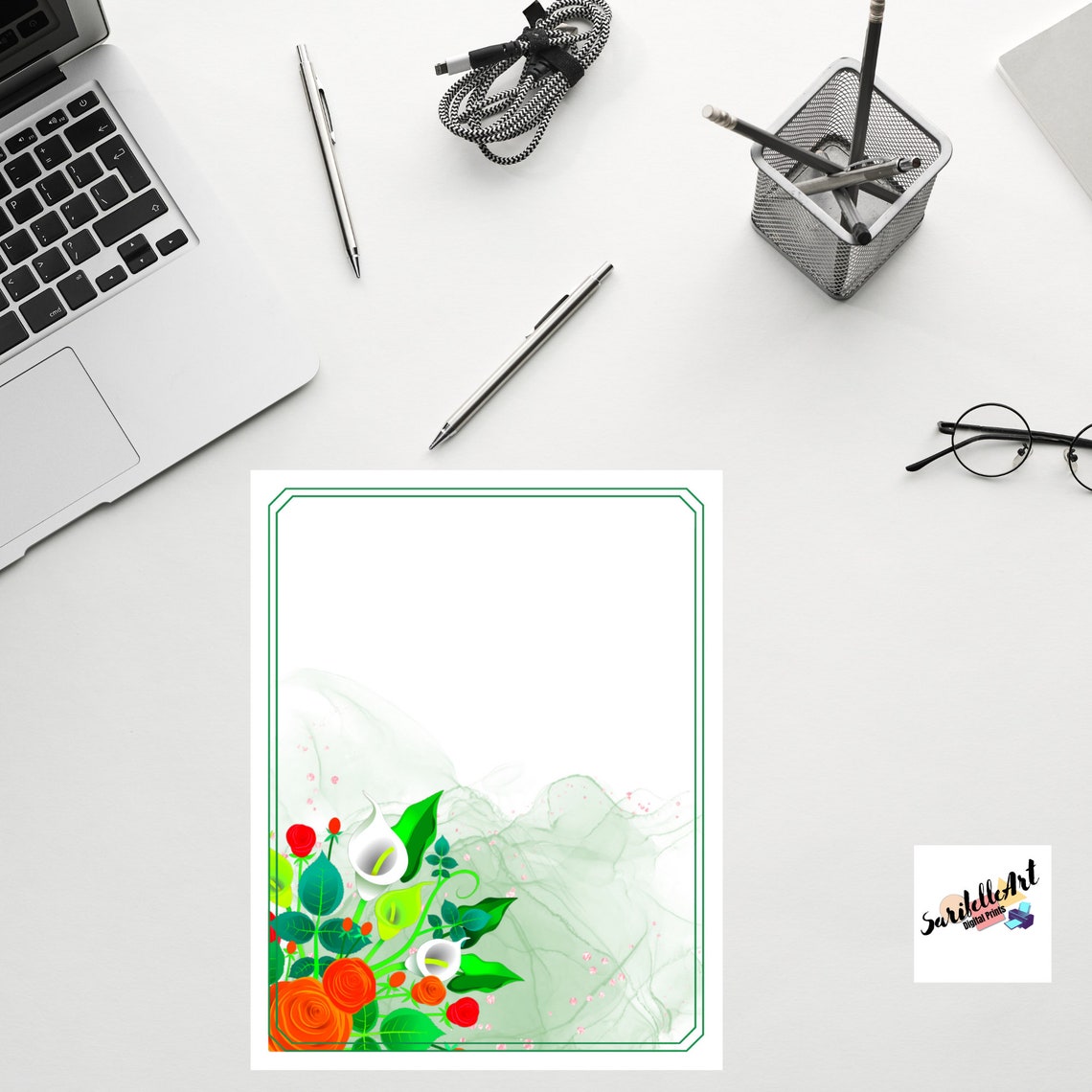 Floral Mini Writing Paper Printable Stickers Printable - Etsy