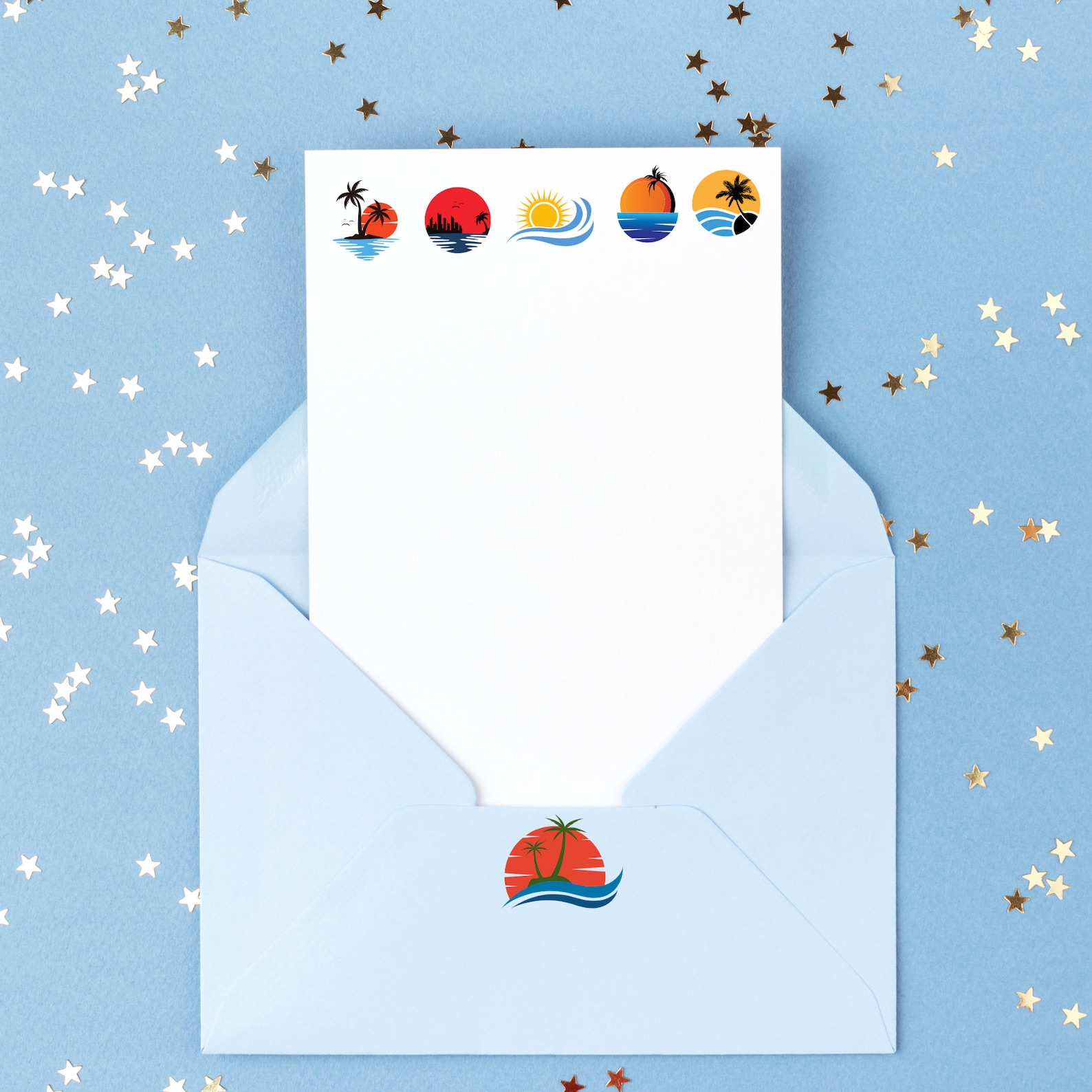 Beach Sunset Printable Stickers, Daily Journal Stickers - Etsy