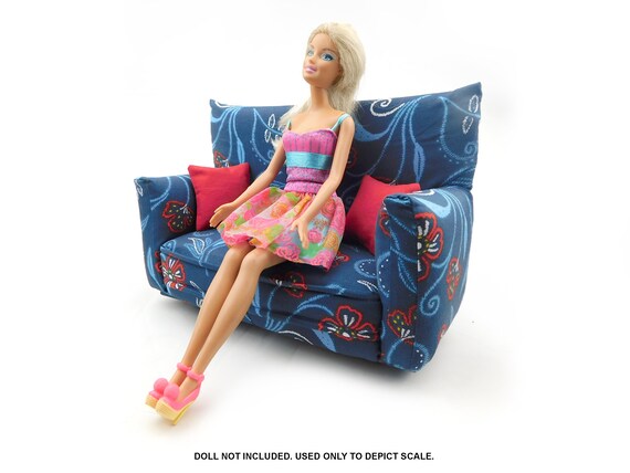 Dollhouse Miniatures Dolls & Miniatures in blue and orchid floral print ...