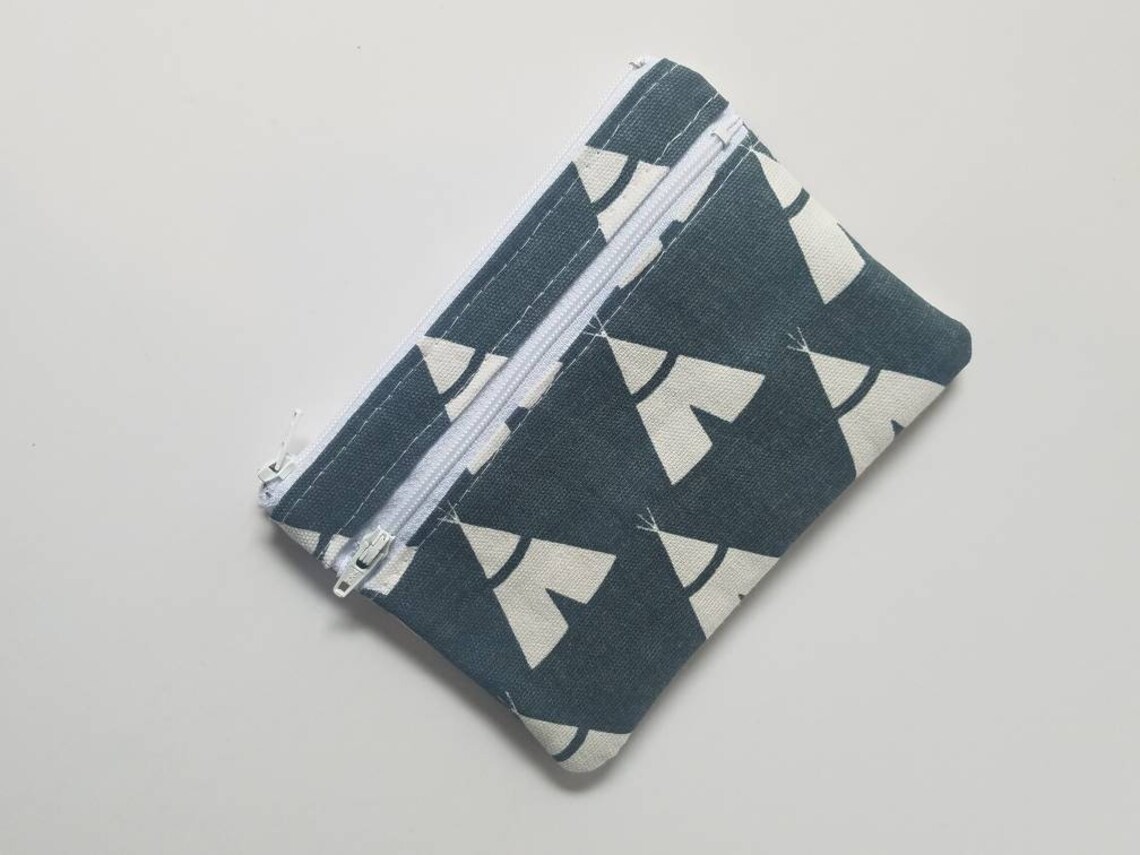 Double Zipper Coin Bag/Double Zip Coin Pouch/Double Zip Coin | Etsy