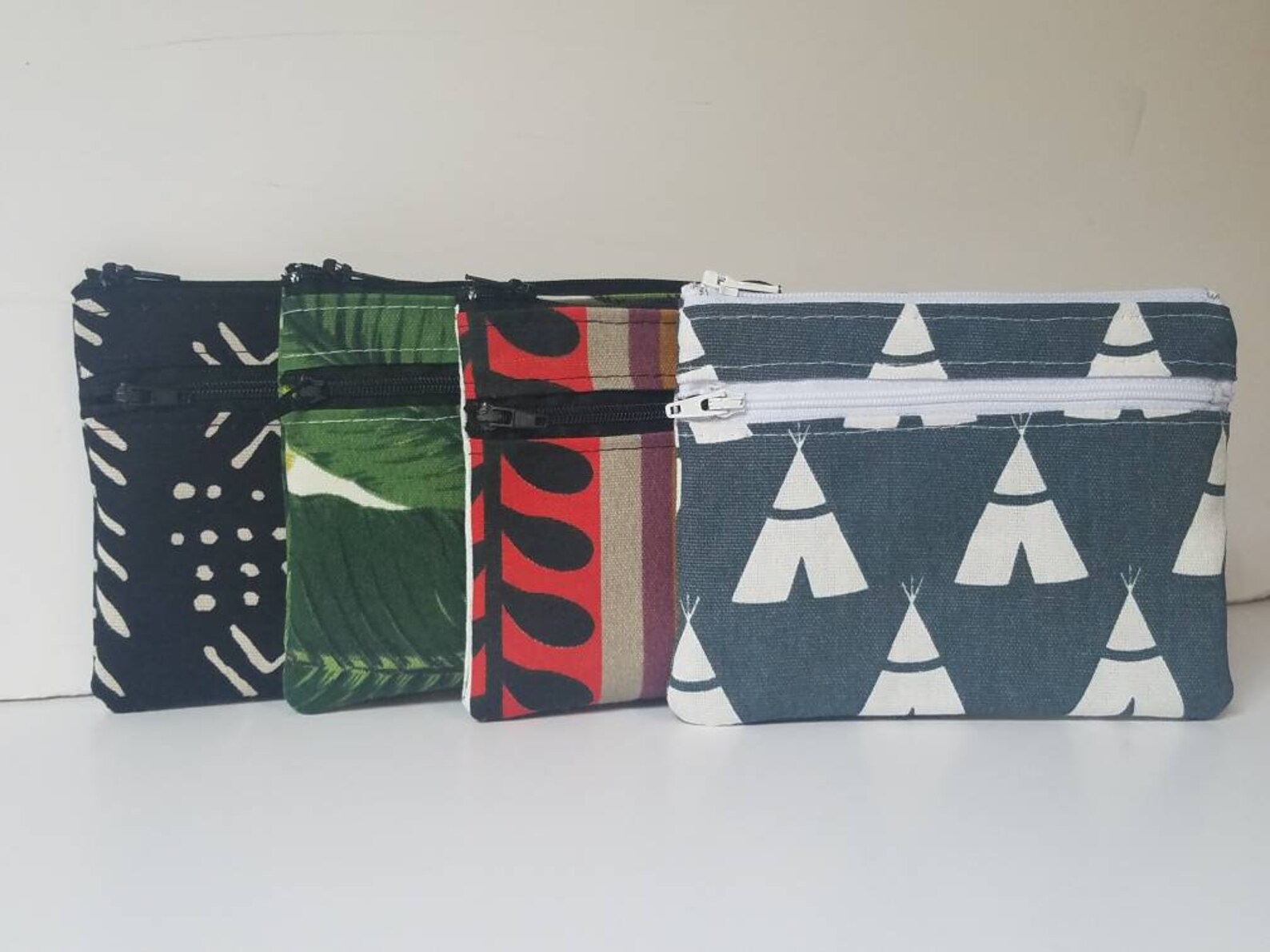 Double Zipper Coin Bag/double Zip Coin Pouch/double Zip Coin - Etsy