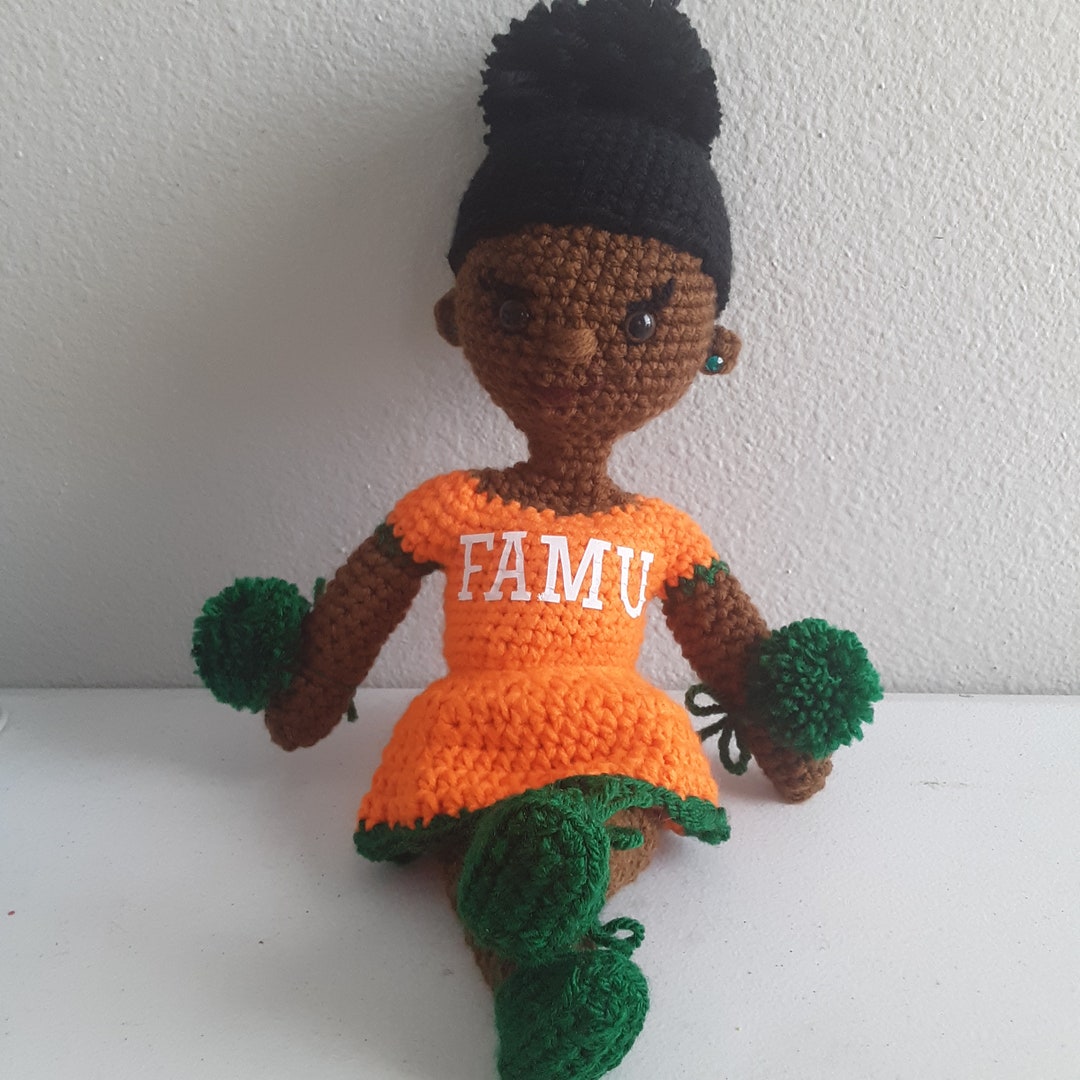 HBCU Doll, Florida A&M, FAMU Rattler, Custom Crochet Doll - Etsy