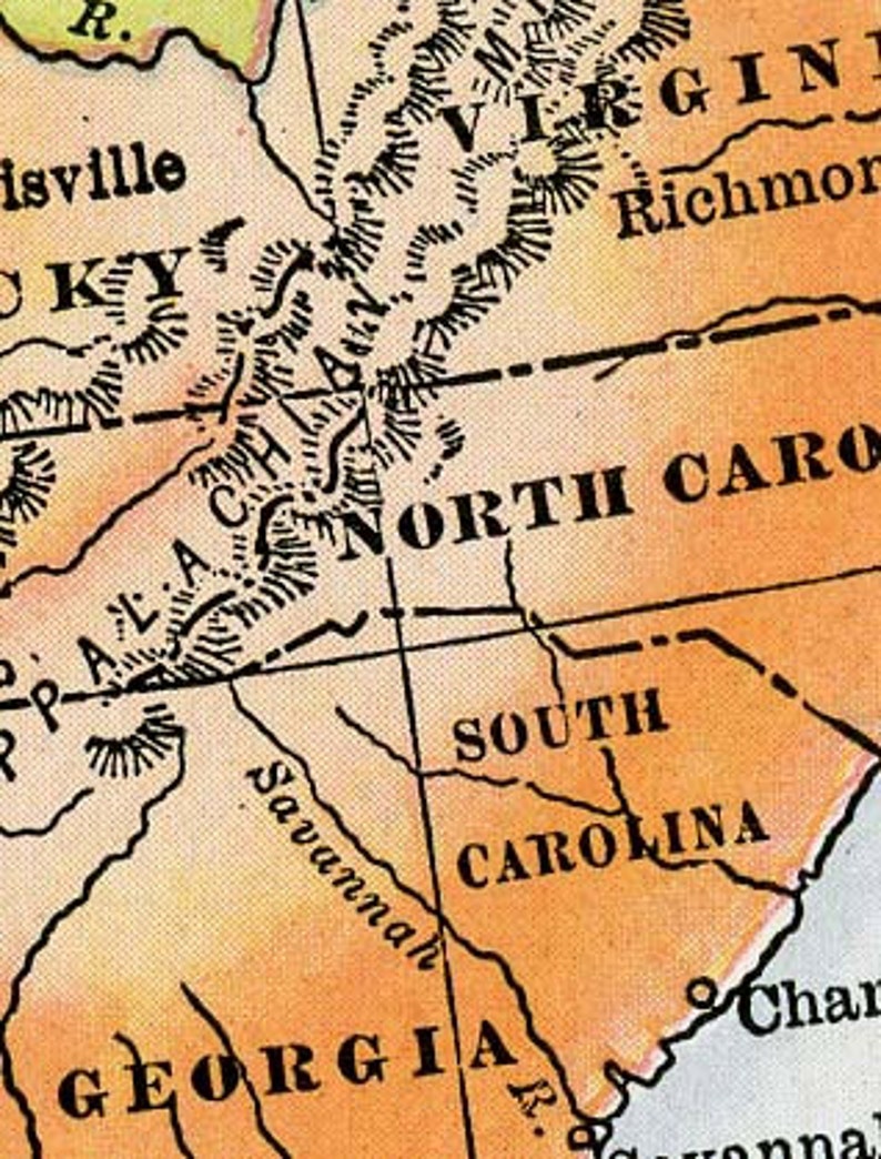 Print Map of the United States 1860 | Etsy