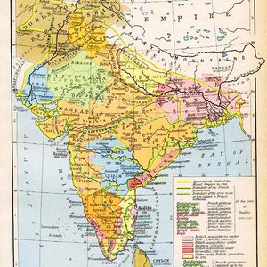 Print of Map-india 1700-1792 | Etsy