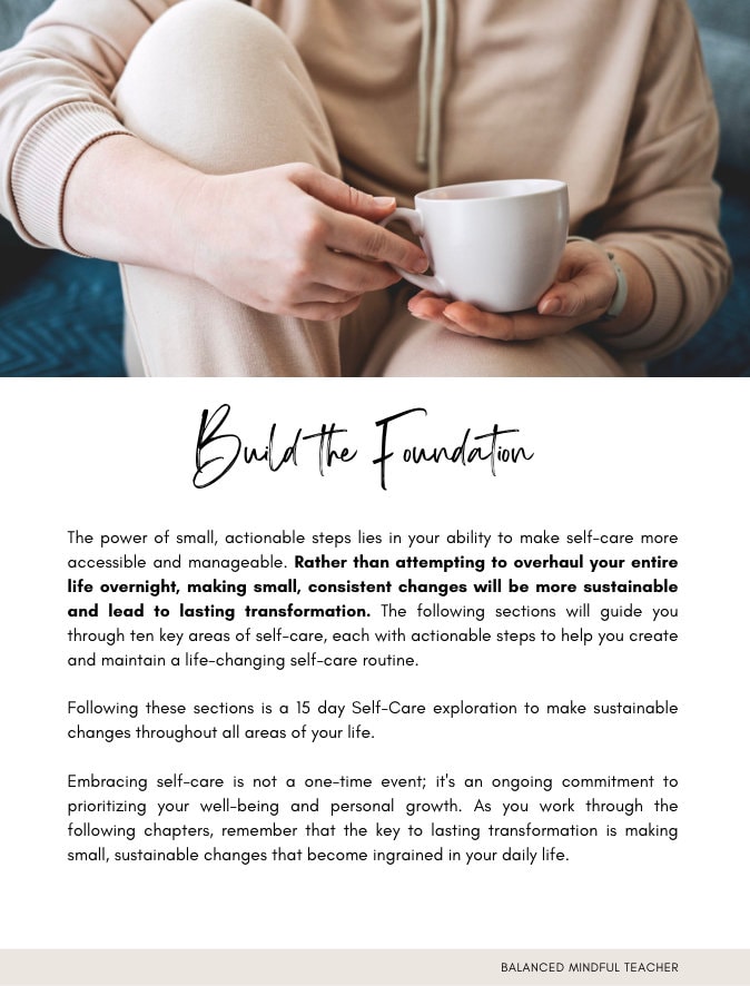 Teacher Self-care Workbook | Digital Workbook | 130 Pages of Self-care ...