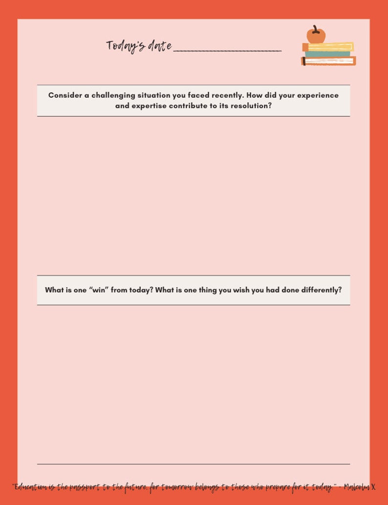 Experienced Teacher Reflection Journal | Digital Journal | Printable ...