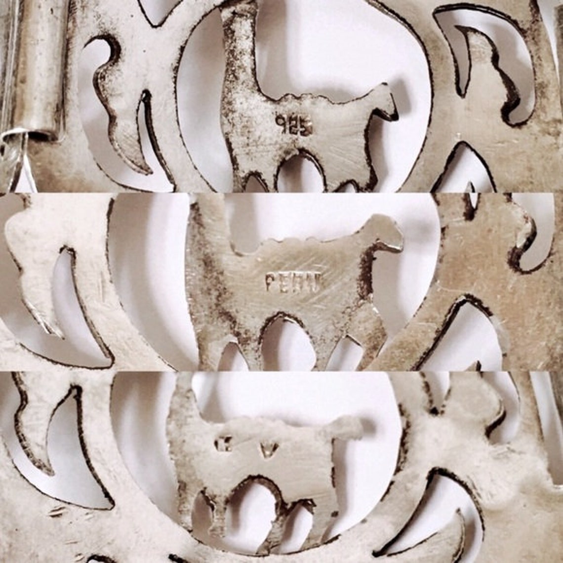 Extra Large Peruvian 925 Sterling Silver Llama Animal Panel | Etsy