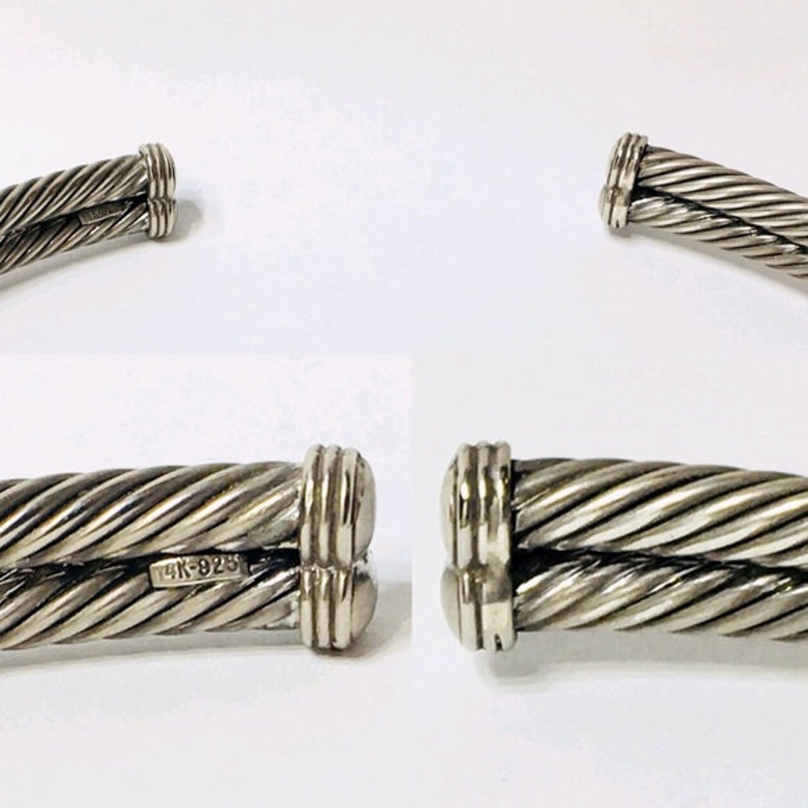 Double X Station Cable Cuff Choker Necklace DY 925 Sterling - Etsy