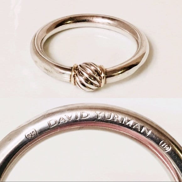 David Yurman Cable Teething Ring Baby Rattle Statement Pendant 925 ...