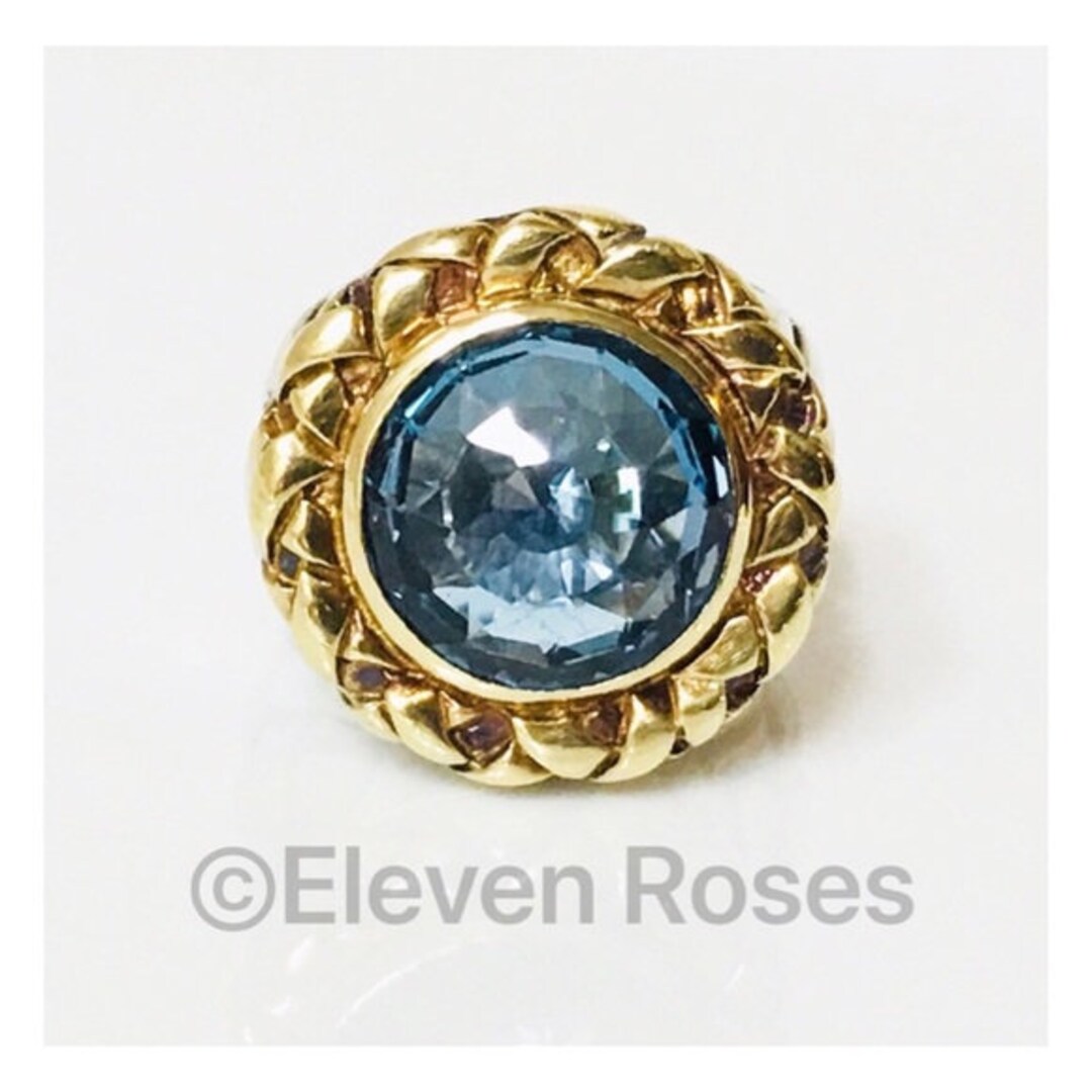 Preowned Saint Sarah Jane Blue Topaz Extra Large Ring Statement ...