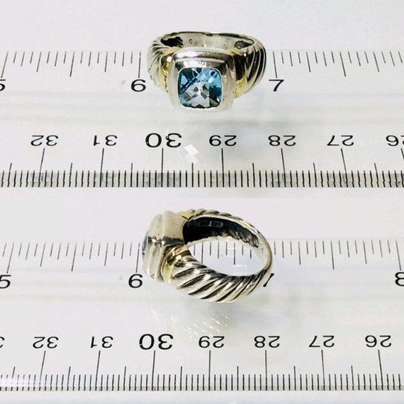 Vintage David Yurman Blue Topaz Noblesse Ring DY 925 … - Gem