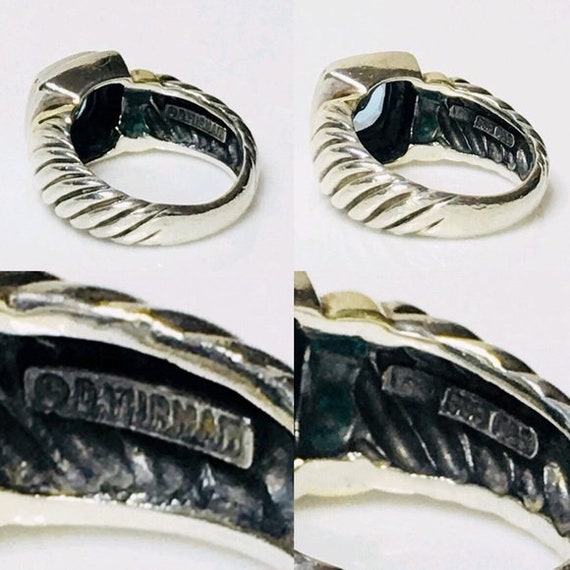 Vintage David Yurman Blue Topaz Noblesse Ring DY 925 … - Gem