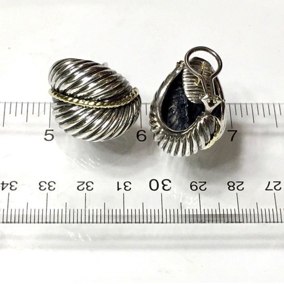 Vintage Yurman Extra Large Cable Dome Earrings 925 St… - Gem