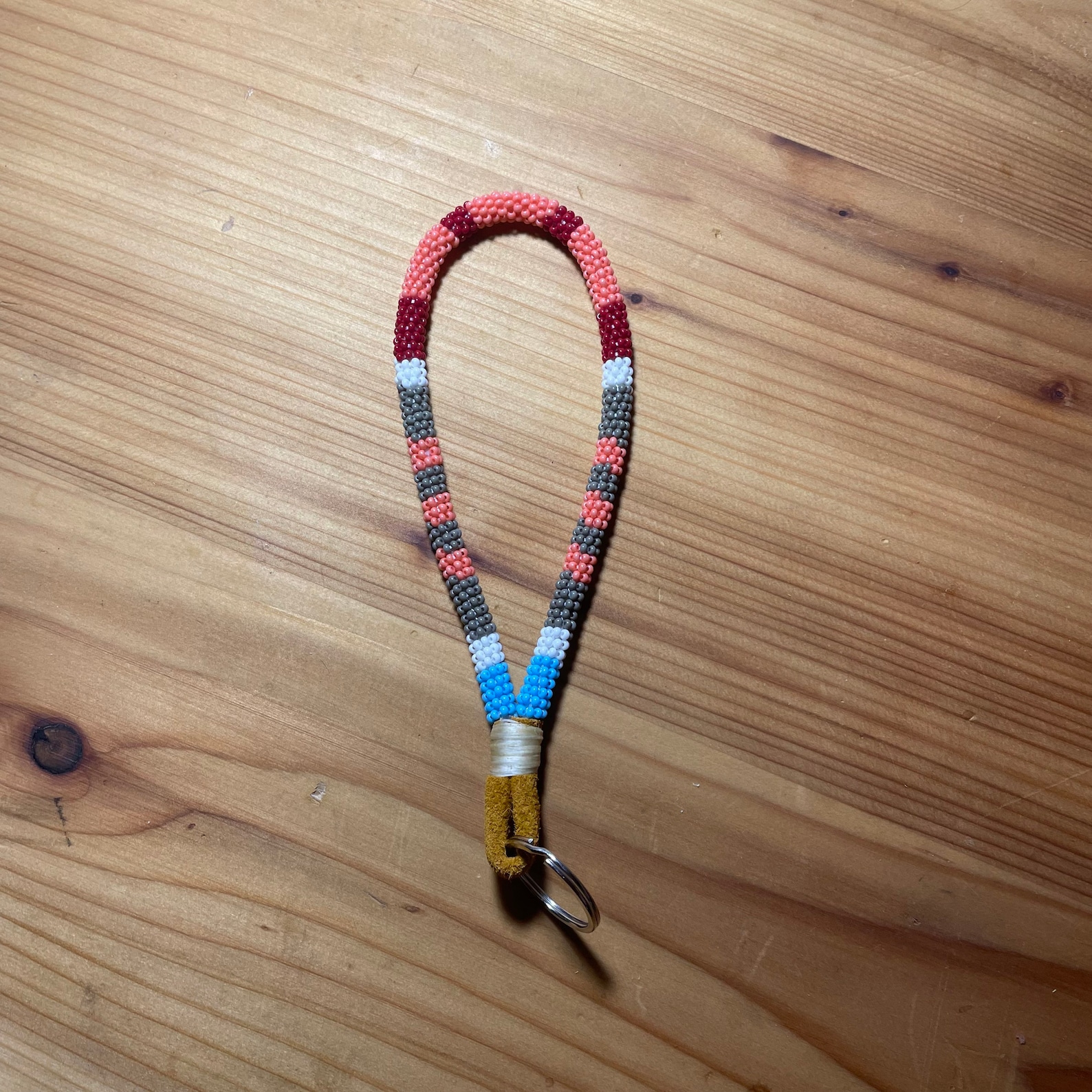 Salmon NATIVE BEADED KEYCHAIN Gift Idea Elegant Key | Etsy