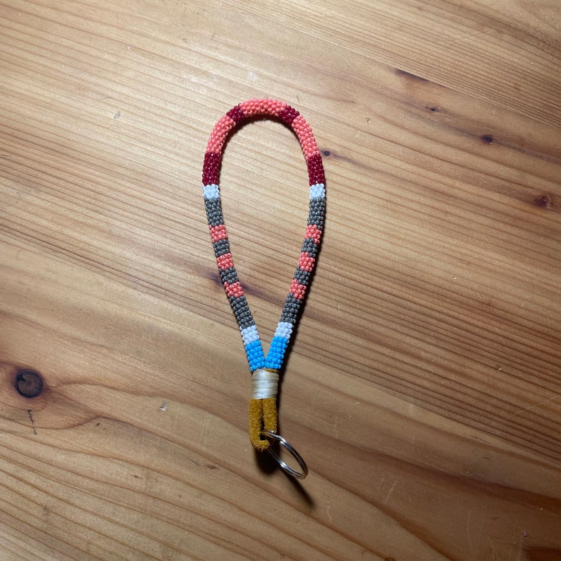 Salmon NATIVE BEADED KEYCHAIN Gift Idea Elegant Key | Etsy