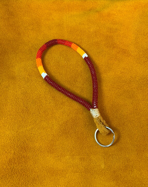 Red NATIVE BEADED KEYCHAIN Gift Idea Elegant Key holder | Etsy