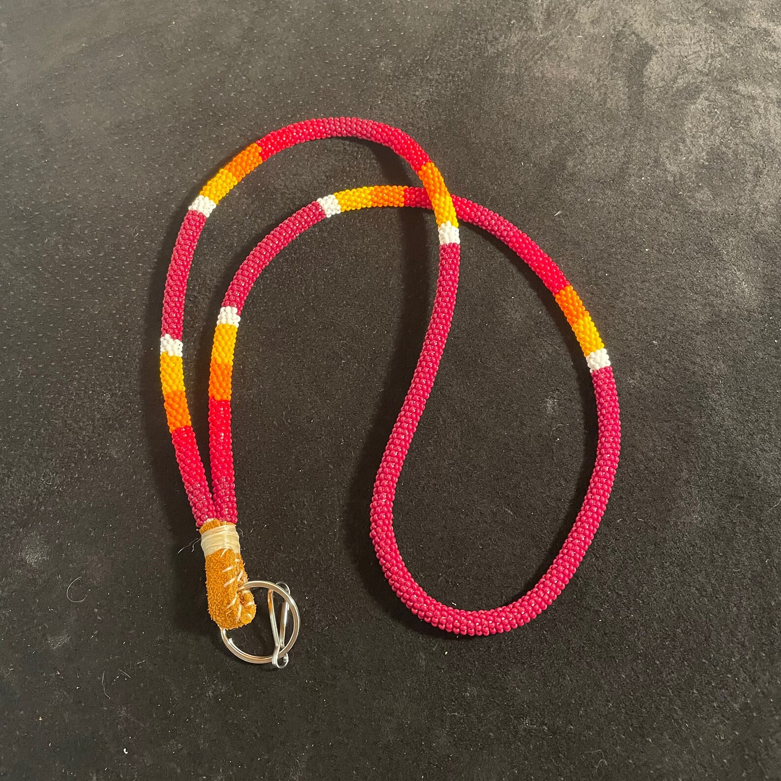 Red Native Wrap Beaded Lanyard | Etsy