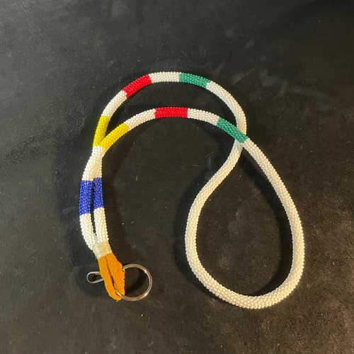 Red Native Wrap Beaded Lanyard | Etsy