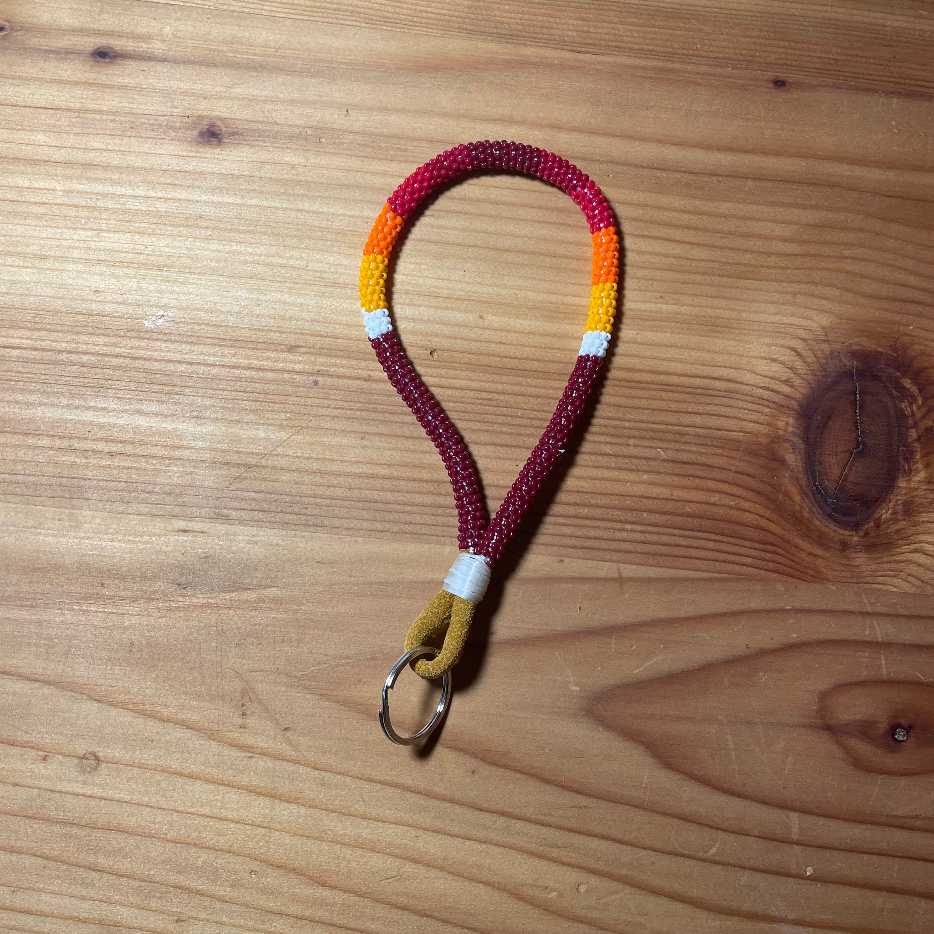 Red NATIVE BEADED KEYCHAIN Gift Idea Elegant Key Holder | Etsy