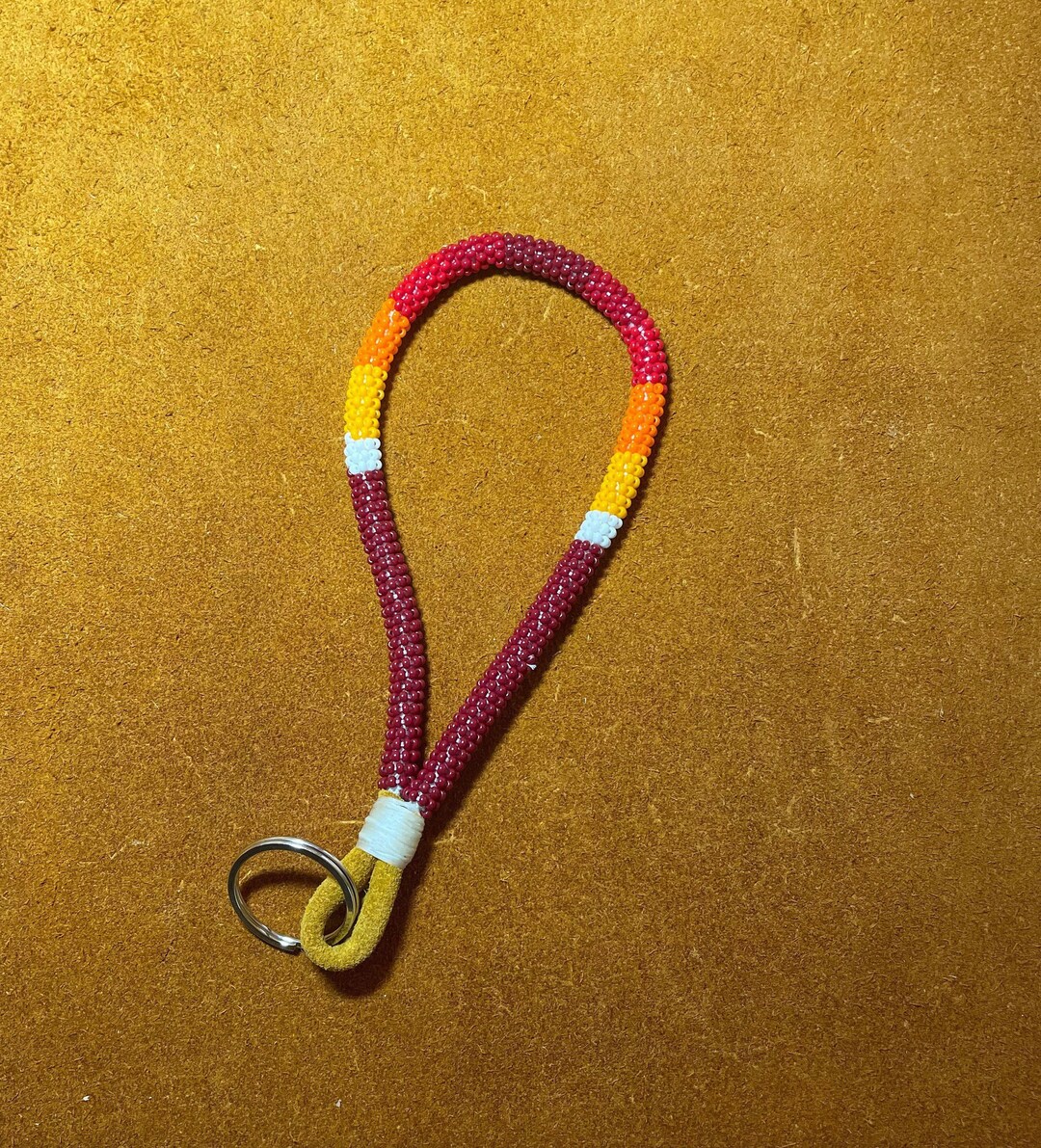 Red - NATIVE BEADED KEYCHAIN - Gift Idea, Elegant, Key Holder, Wrist ...