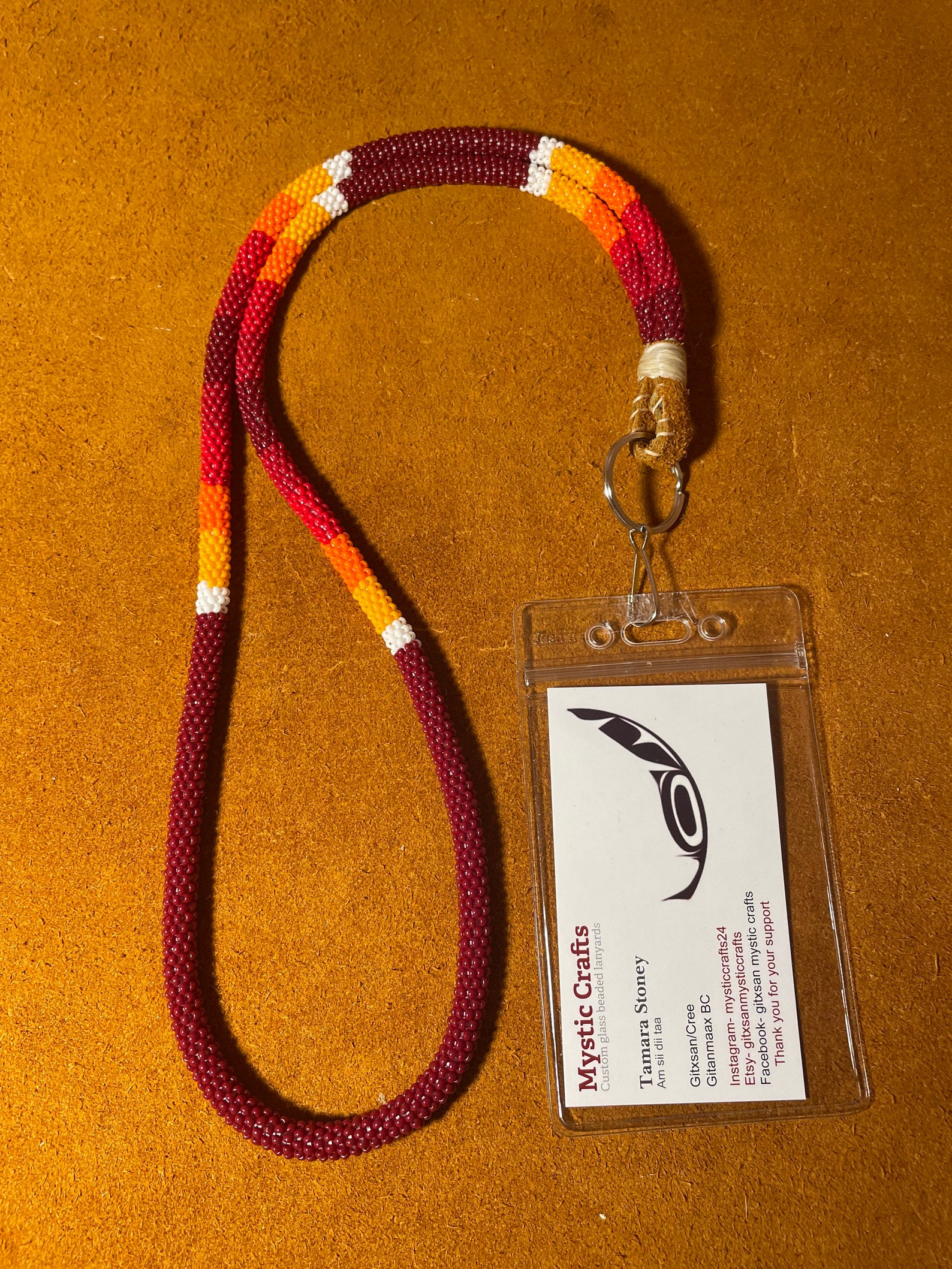 Red Native Wrap Beaded Lanyard | Etsy