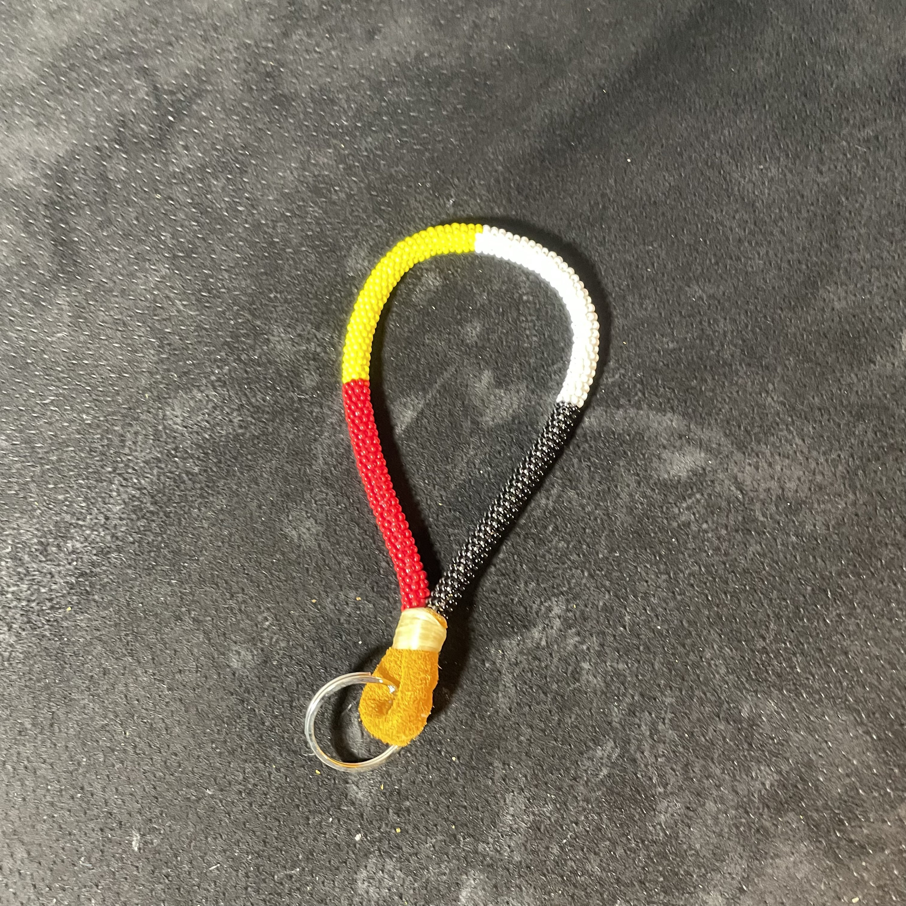 Medicine Wheel NATIVE BEADED KEYCHAIN Red White Black | Etsy