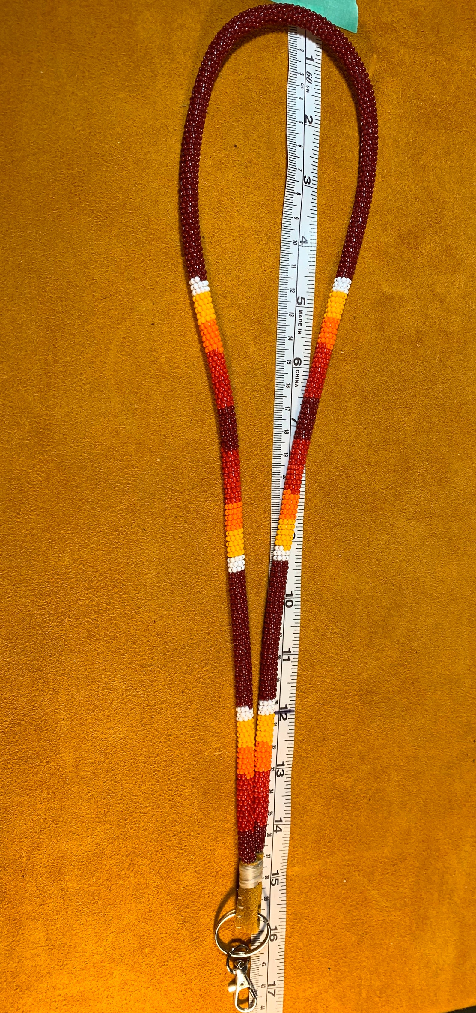 Red native wrap beaded lanyard | Etsy