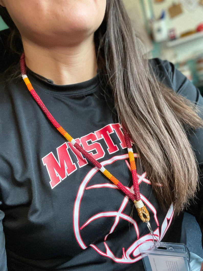 Red Native Wrap Beaded Lanyard | Etsy