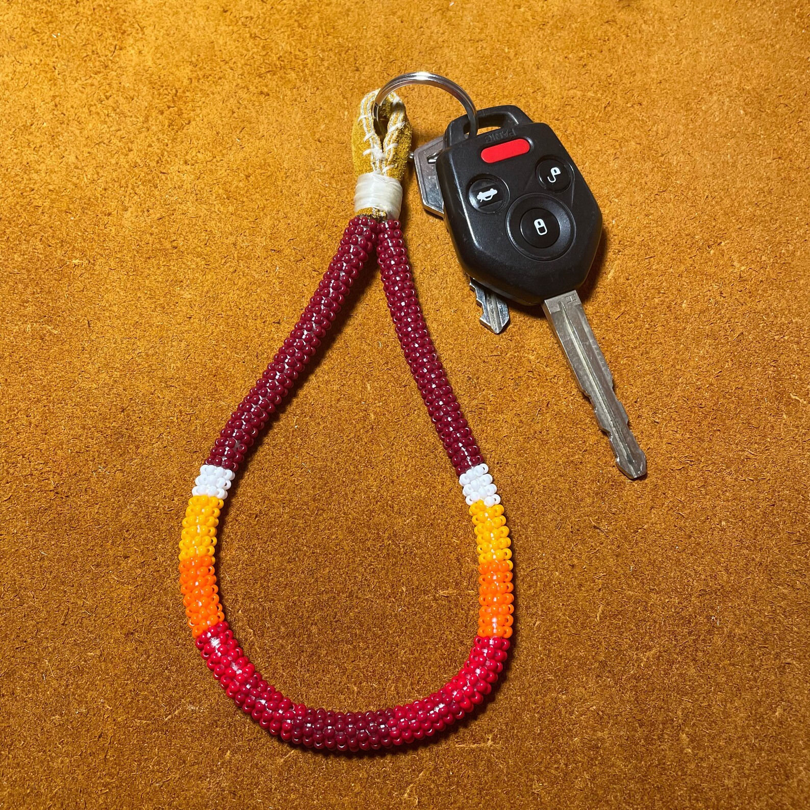 Red NATIVE BEADED KEYCHAIN Gift Idea Elegant Key Holder | Etsy