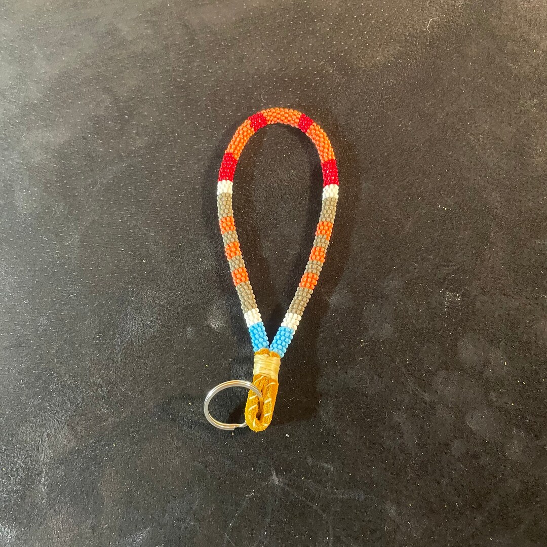Salmon - NATIVE BEADED KEYCHAIN - Gift Idea, Elegant, Key Holder, Wrist ...