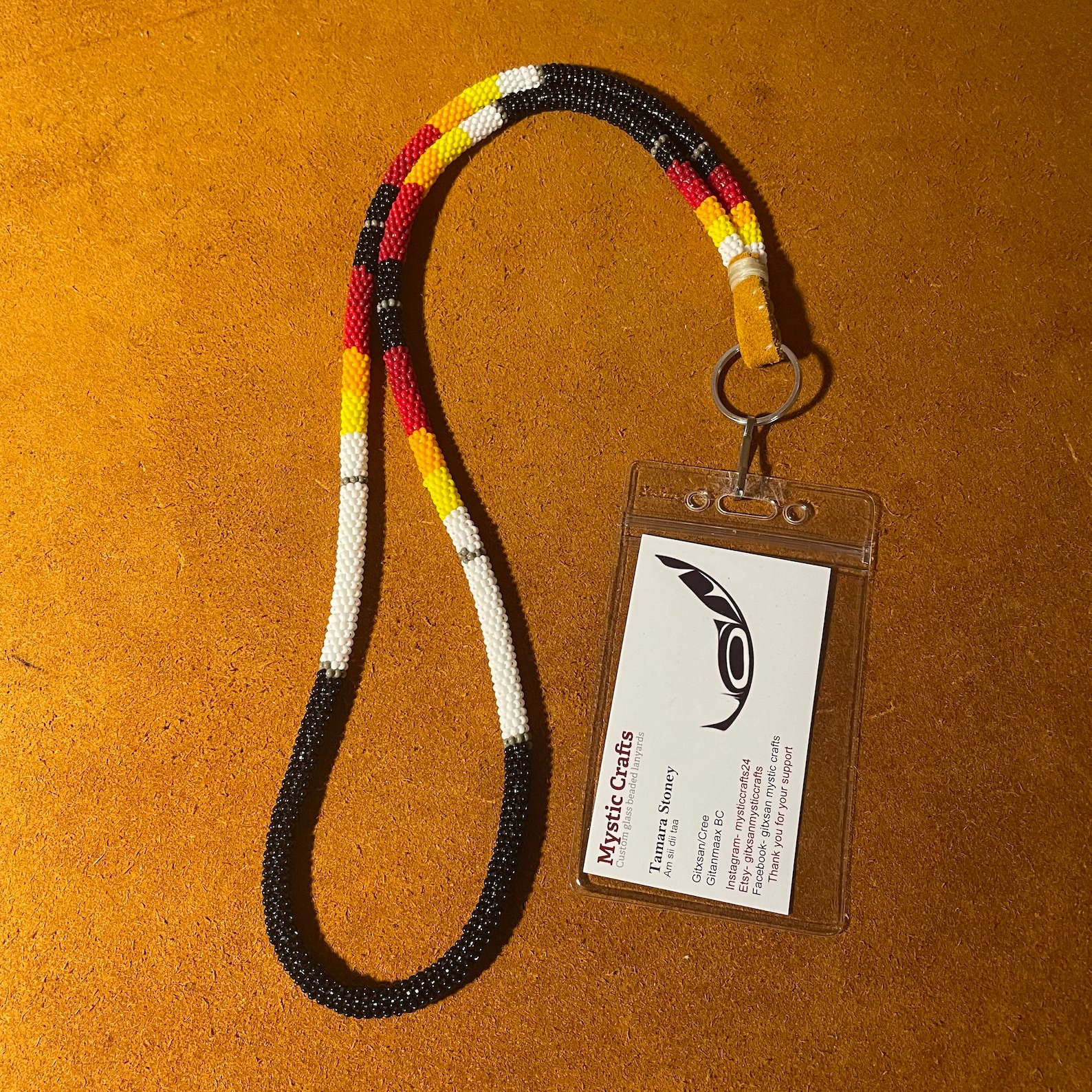 Sunburst NATIVE BEADED LANYARD Black White Grey Red | Etsy