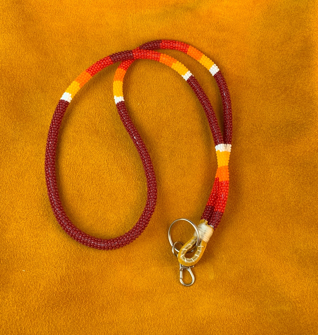 Red Native Wrap Beaded Lanyard - Etsy