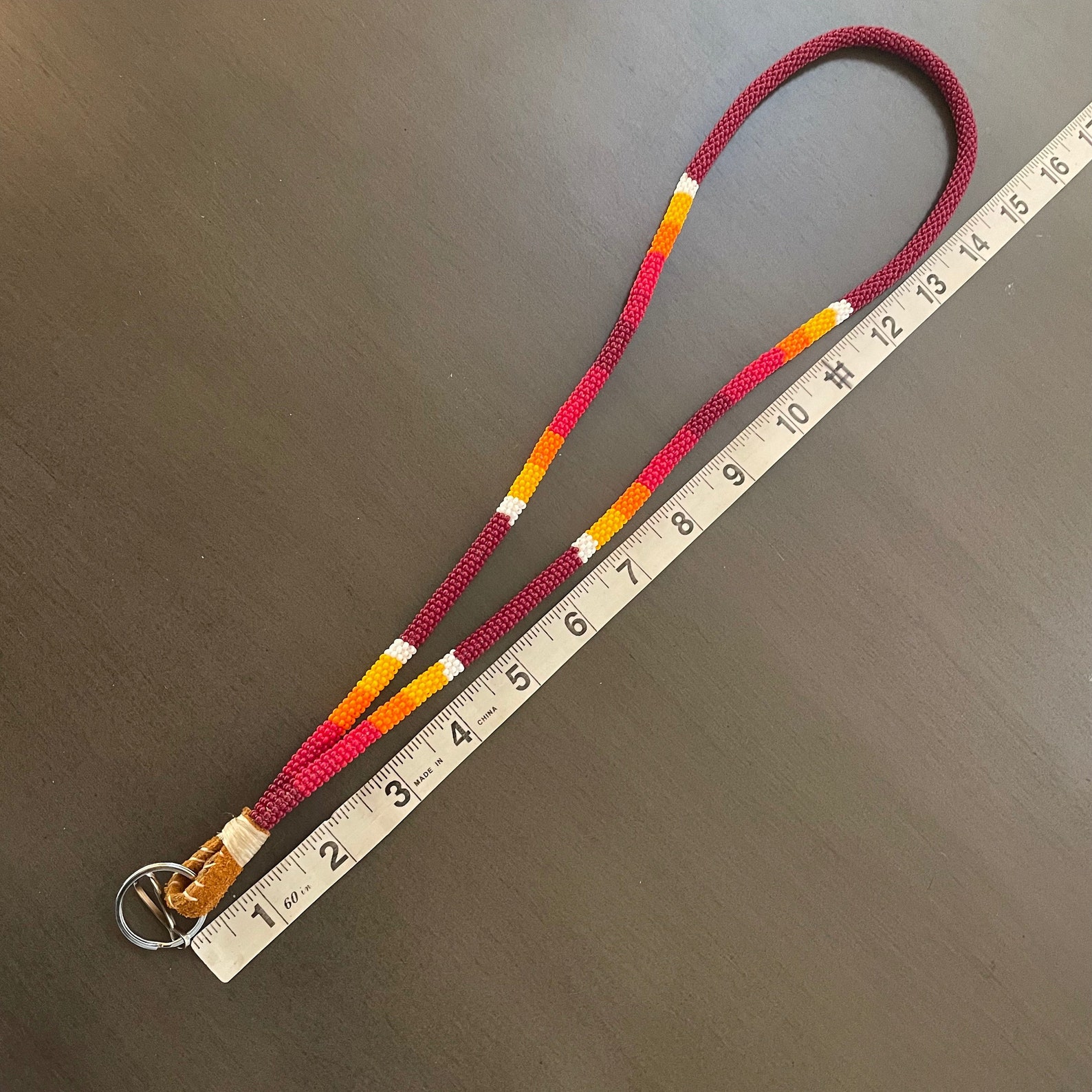 Red Native Wrap Beaded Lanyard - Etsy