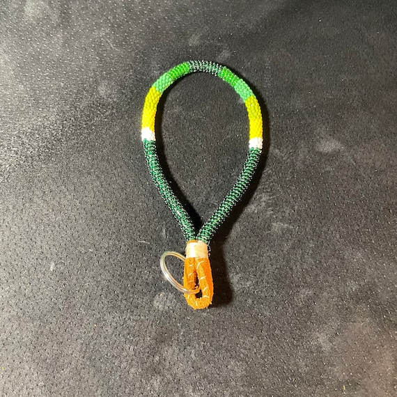 Green NATIVE BEADED KEYCHAIN Gift Idea Elegant Key | Etsy