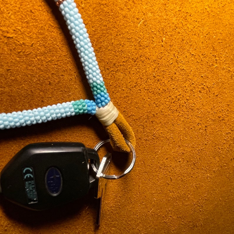 Glacier - NATIVE BEADED KEYCHAIN - Light Blue, Baby Blue, Teal, Copper ...