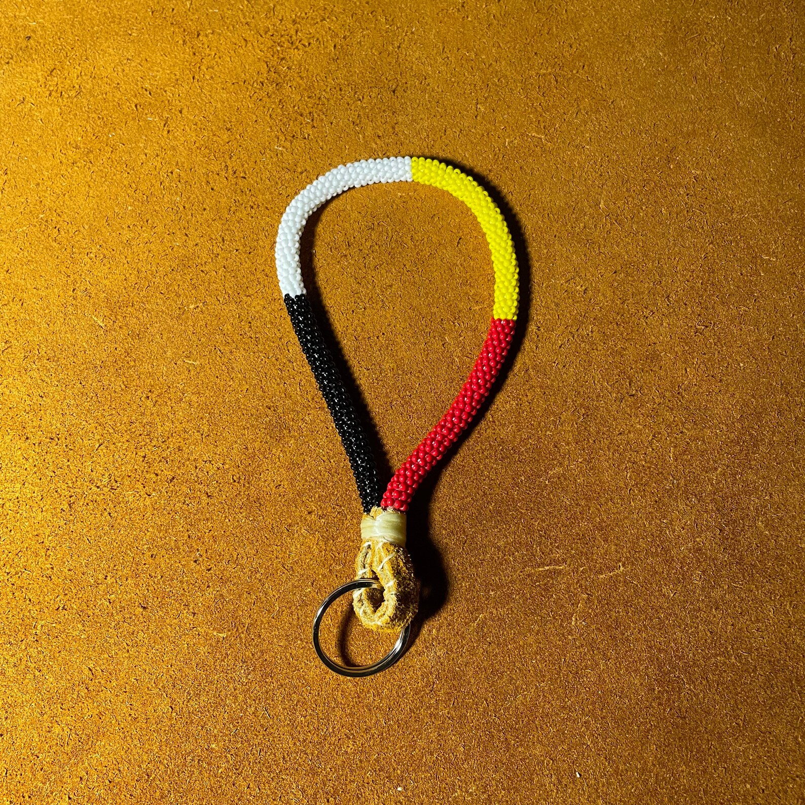 Medicine Wheel NATIVE BEADED KEYCHAIN Red White Black | Etsy