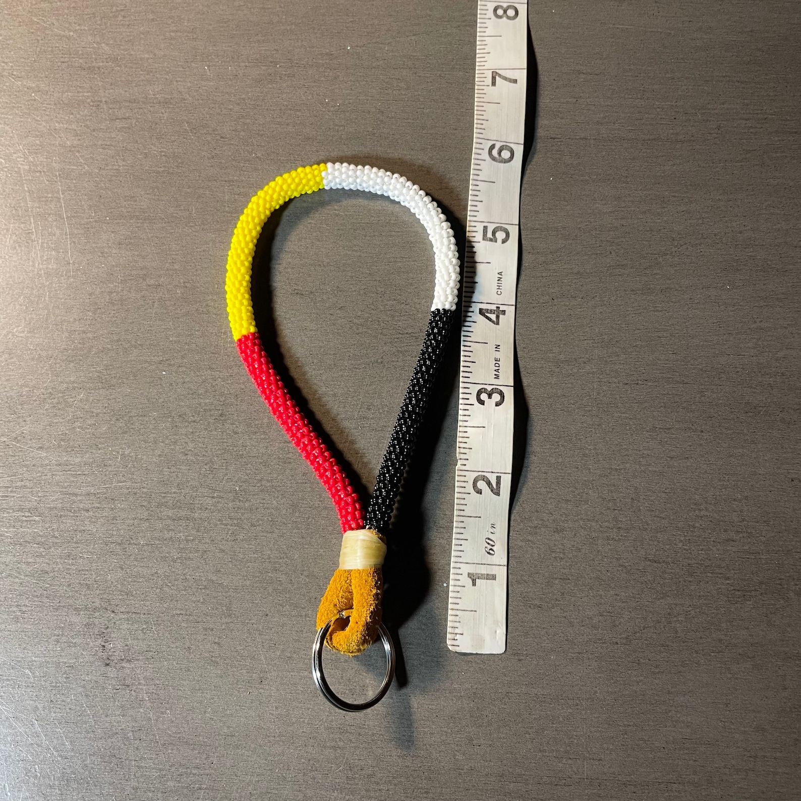 Medicine Wheel NATIVE BEADED KEYCHAIN Red White Black | Etsy