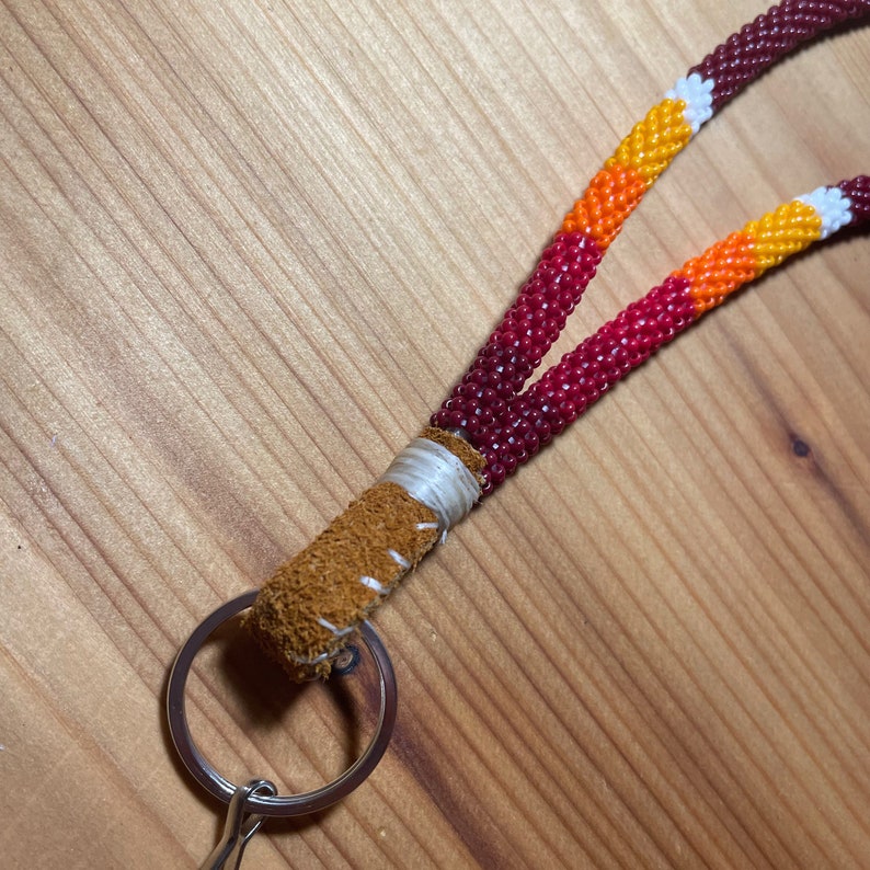 Red Native Wrap Beaded Lanyard | Etsy
