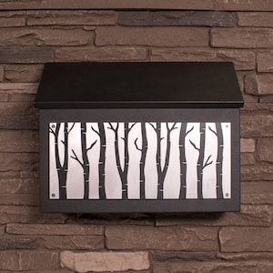 Birch Tree Wall Mount Mailbox - Horizontal - Etsy