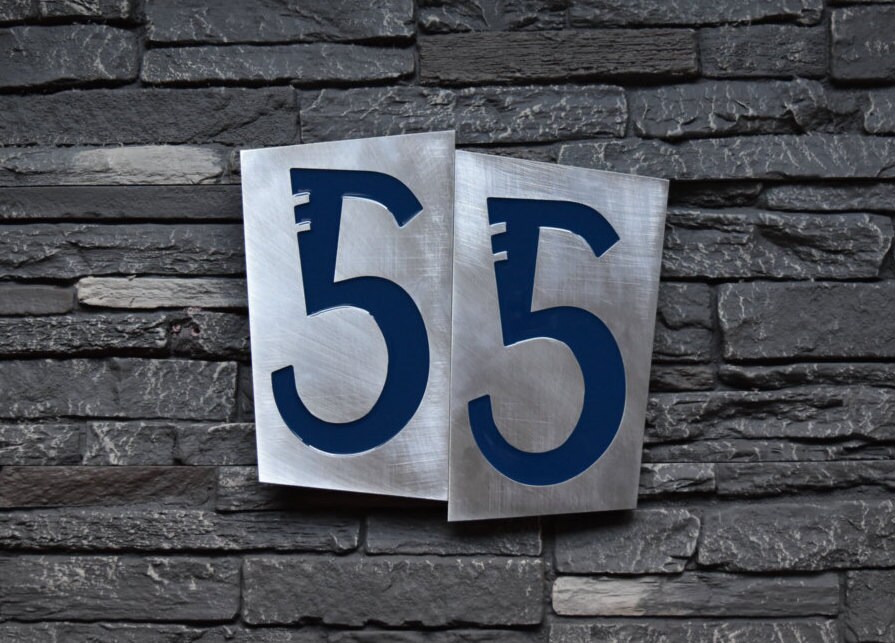 Modern House Numbers Circus Font in Brushed Aluminum Finish - Etsy Canada