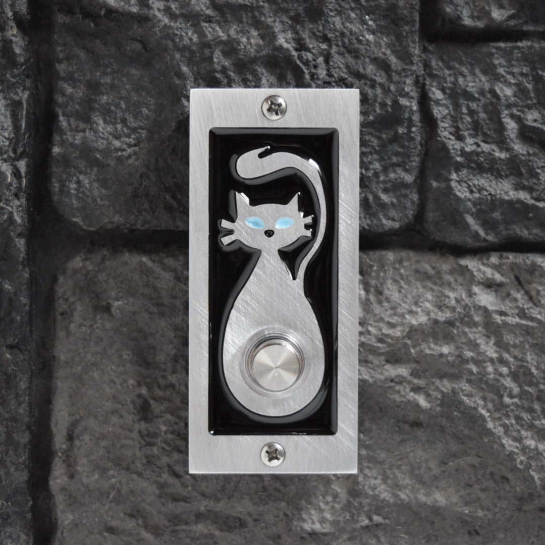 Cat Doorbell With Lighted Button - Etsy