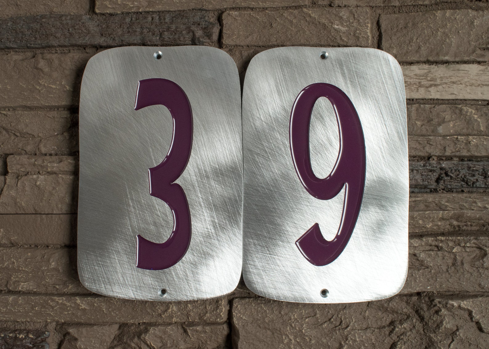 Modern House Numbers - Pixie Font in Brushed Aluminum Finish - Etsy